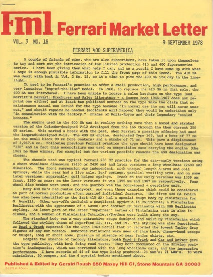 Ferrari Market Letter Vol. 3 N.18 – Albaco Collectibles