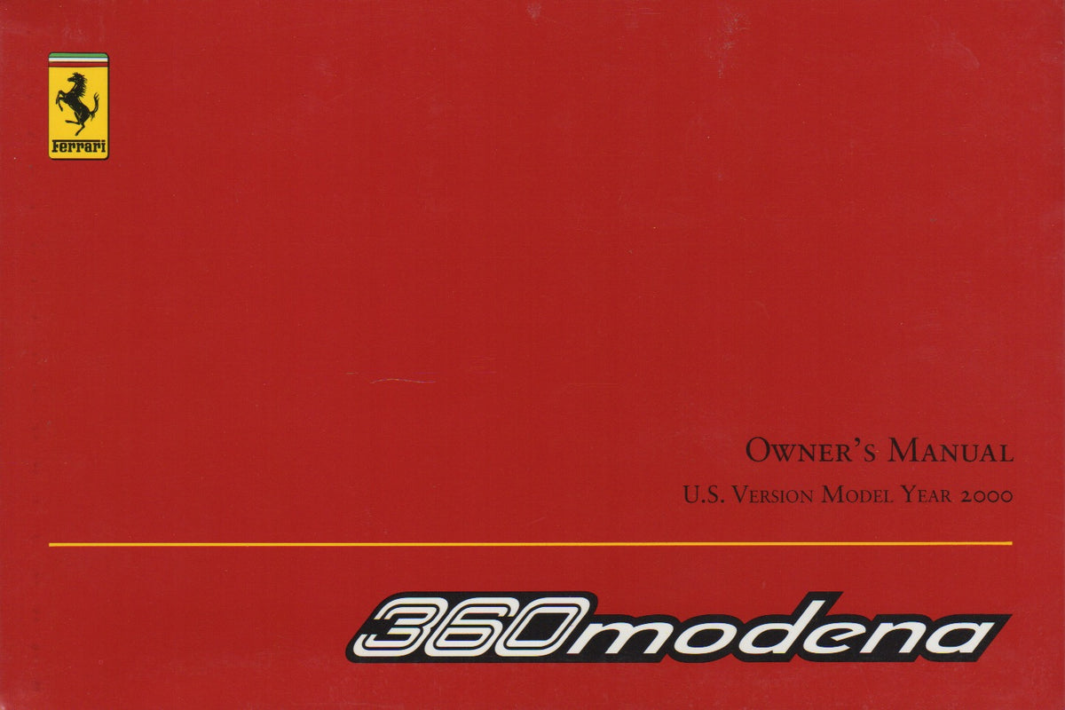 Ferrari 360 Modena Owner's Manual - U.S. (1572/00) – Albaco Collectibles